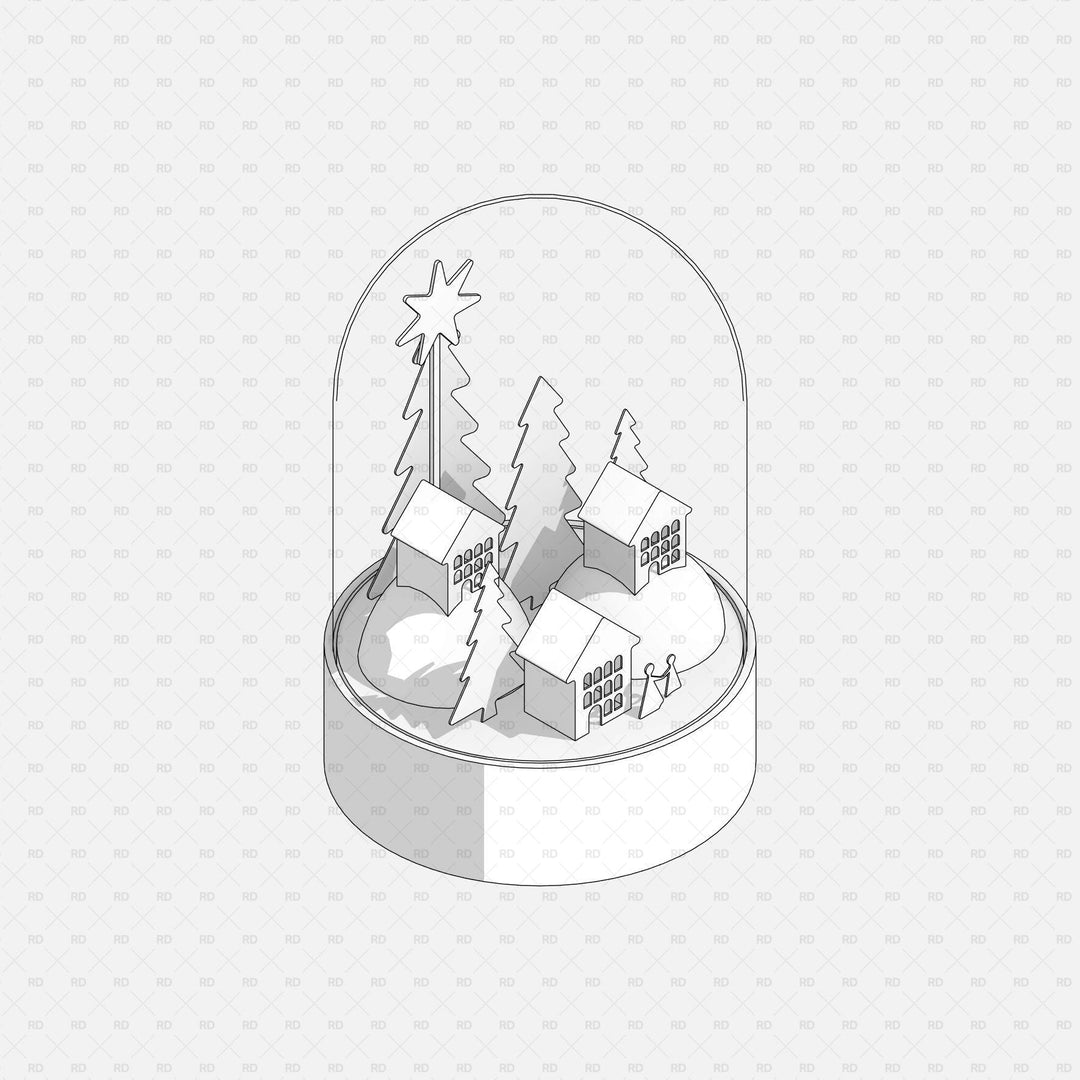 Download Free Revit Christmas Village Dome Table Decoration Family