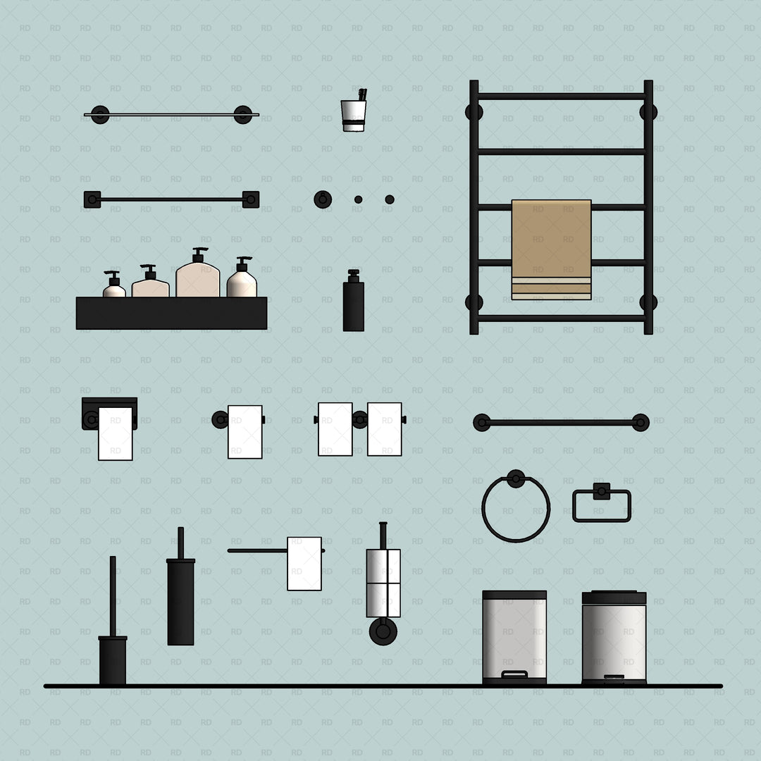 Download Revit Parametric Bathroom Accessories Families | Revit Dynamo