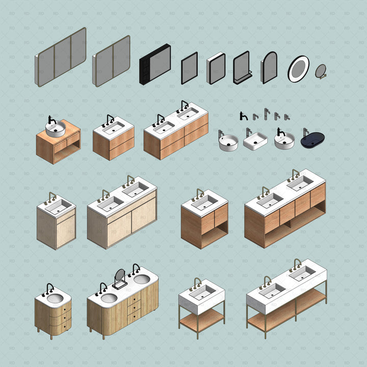 Download Bathroom Vanities Revit Revit Families | RD Studio