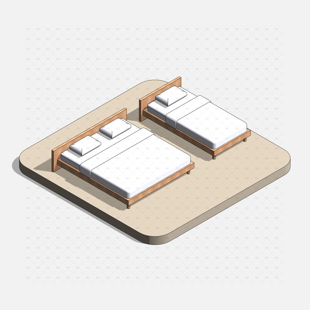 Revit 3D Parametric Bed Families | Download RVT | Revit Dynamo