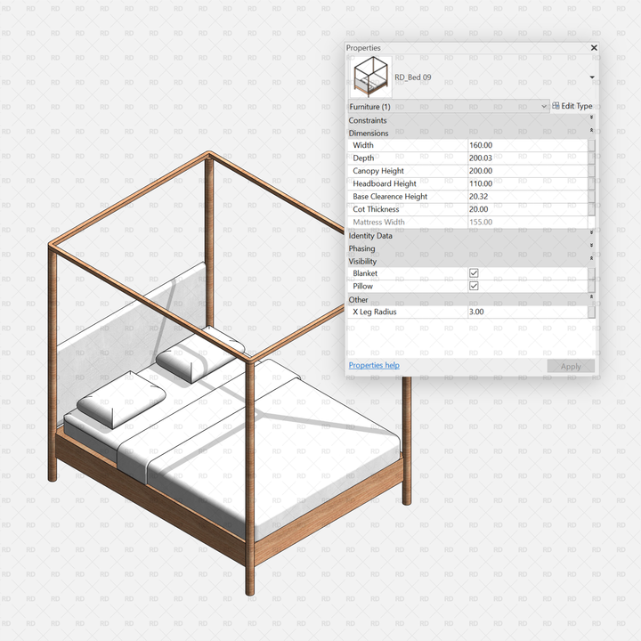 Smart Revit Bed Families | King, Queen, & Single Bed Frames