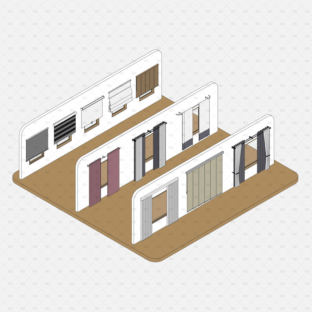 Parametric Curtain & Blinds Revit Families | RD Studio