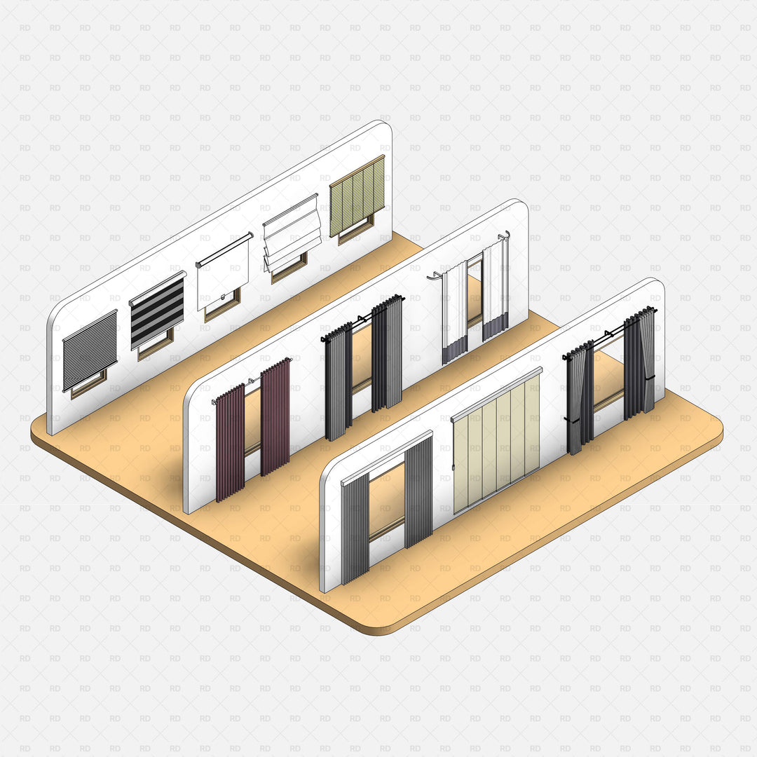 Parametric Curtain & Blinds Revit Families | RD Studio