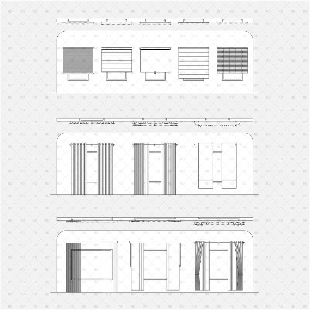 Parametric Curtain & Blinds Revit Families | RD Studio