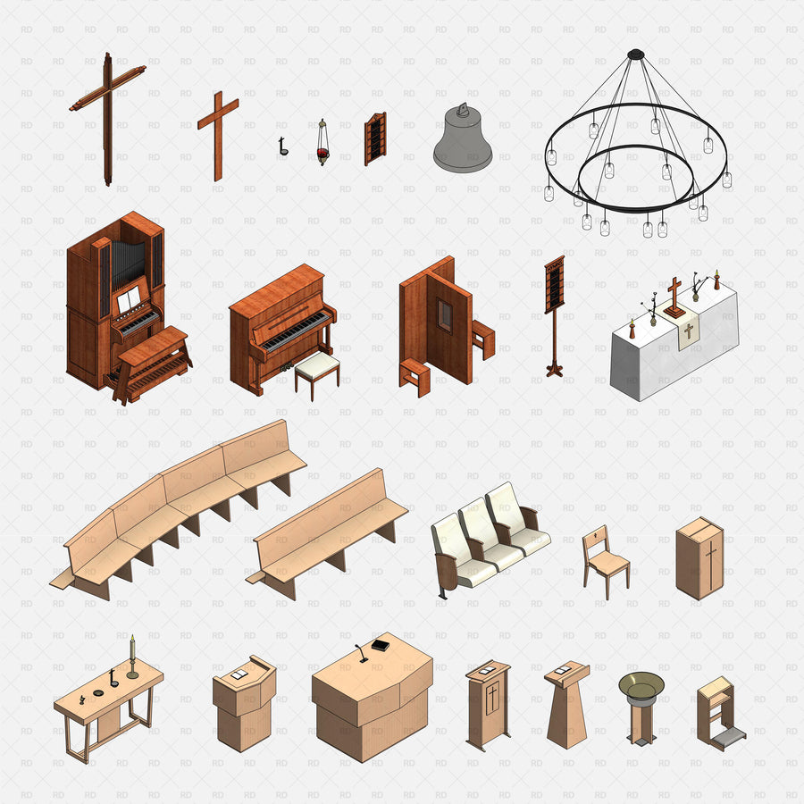 Download Revit Church Furniture | RD Studio