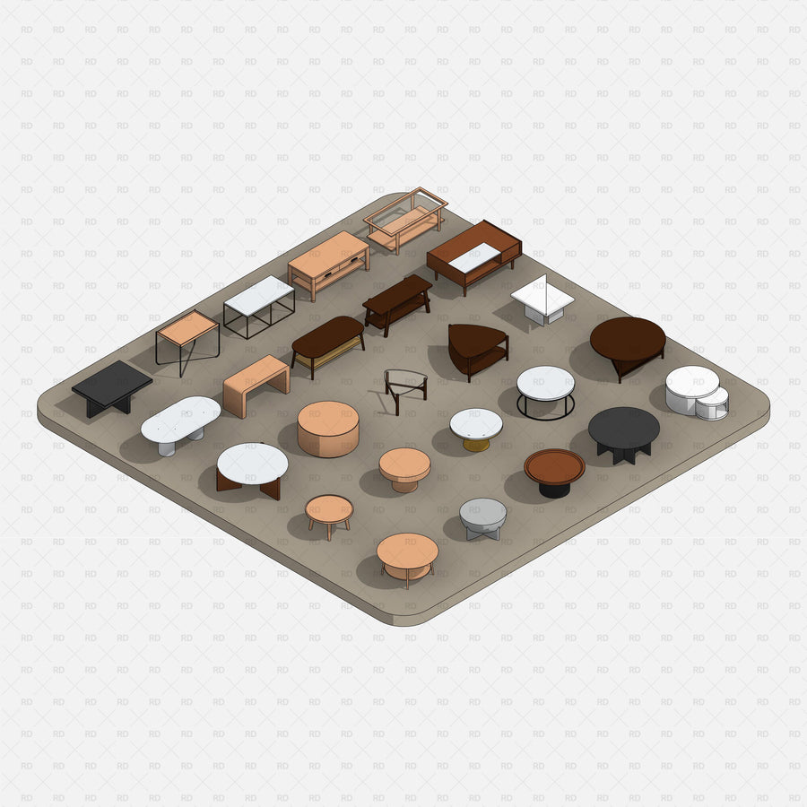 Download Parametric Coffee Table Revit Families | RD Studio