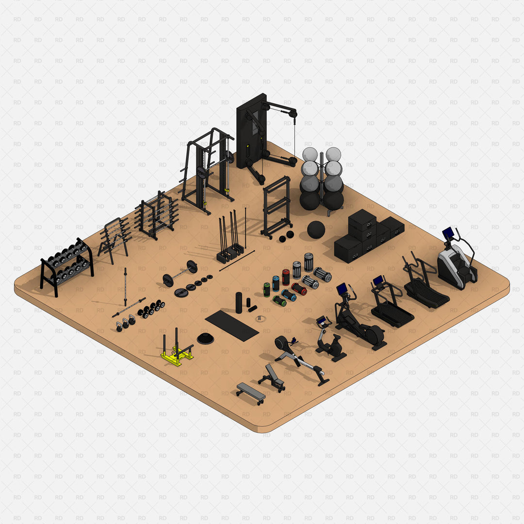 Download Revit Gym Equipment (30 Revit Fitness Families)