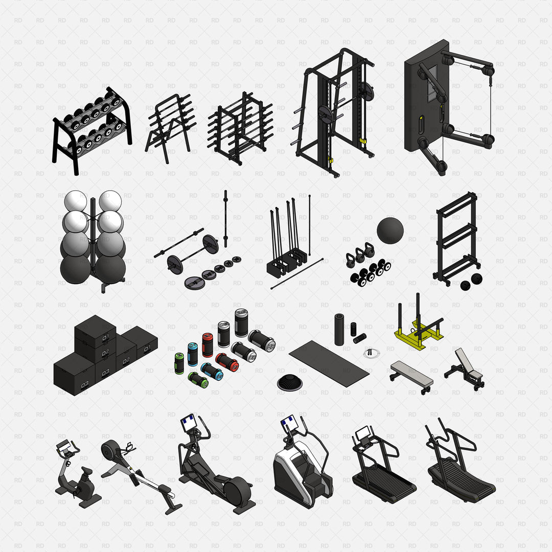 Download Revit Gym Equipment (30 Revit Fitness Families)