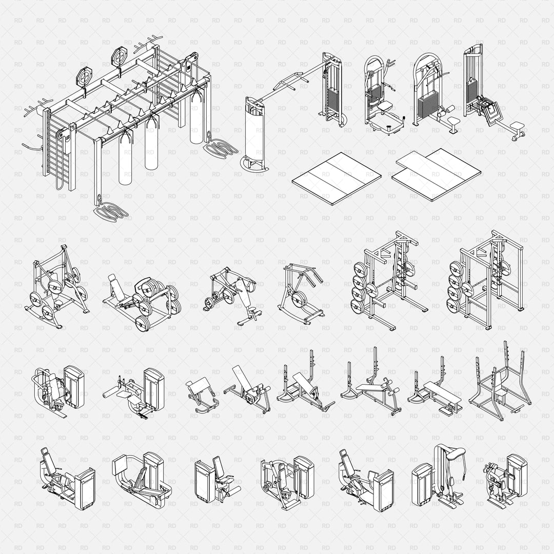 Download 27 Revit Gym Equipment Families | RD Studio