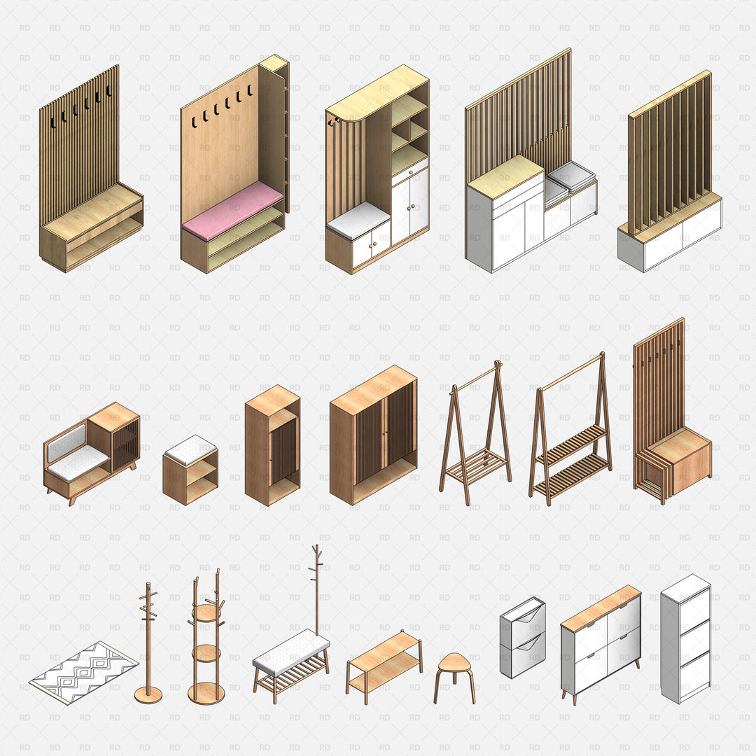 Download Entryway and Hallway Furniture Revit Families | RD Studio