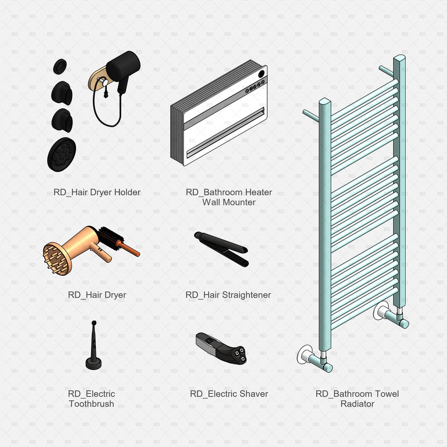 Revit Bathoom and Laundry Appliances Families | RD Studio