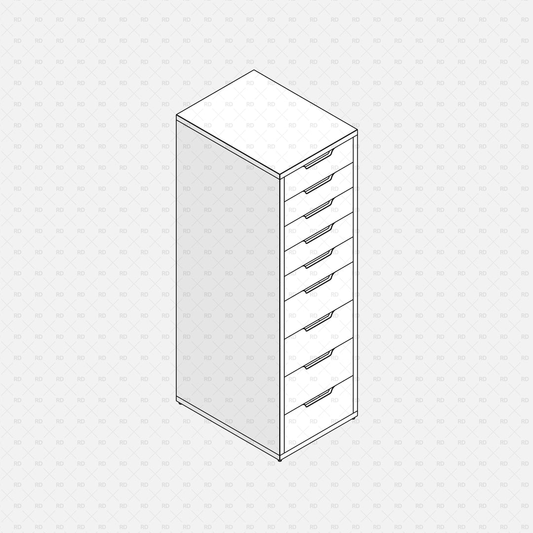 Download FREE IKEA Revit Families | IKEA ALEX Drawer Unit 02 | RD Studio
