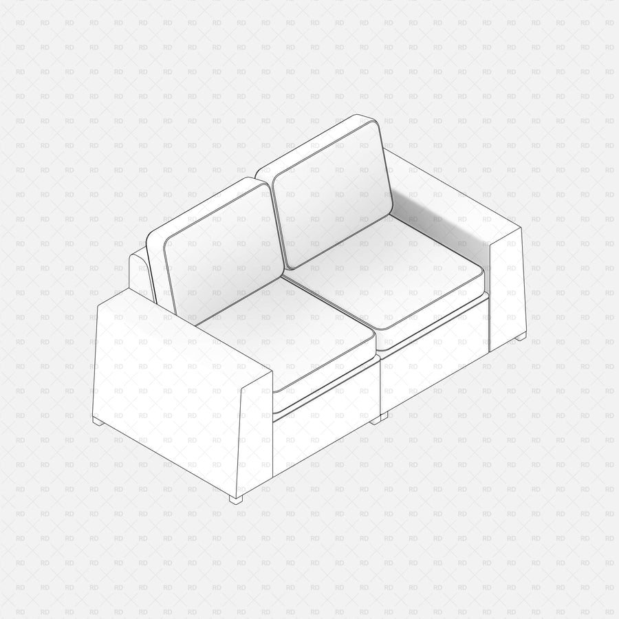 Download FREE Revit IKEA SOLLERÖN Outdoor 2-seat Modular Sofa | RD Studio