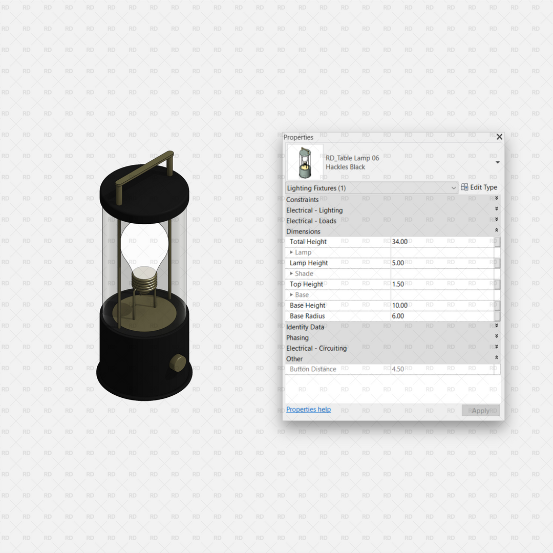 Download 21 Desk Lamps Revit Families | Lighting Fixtures | RD Studio