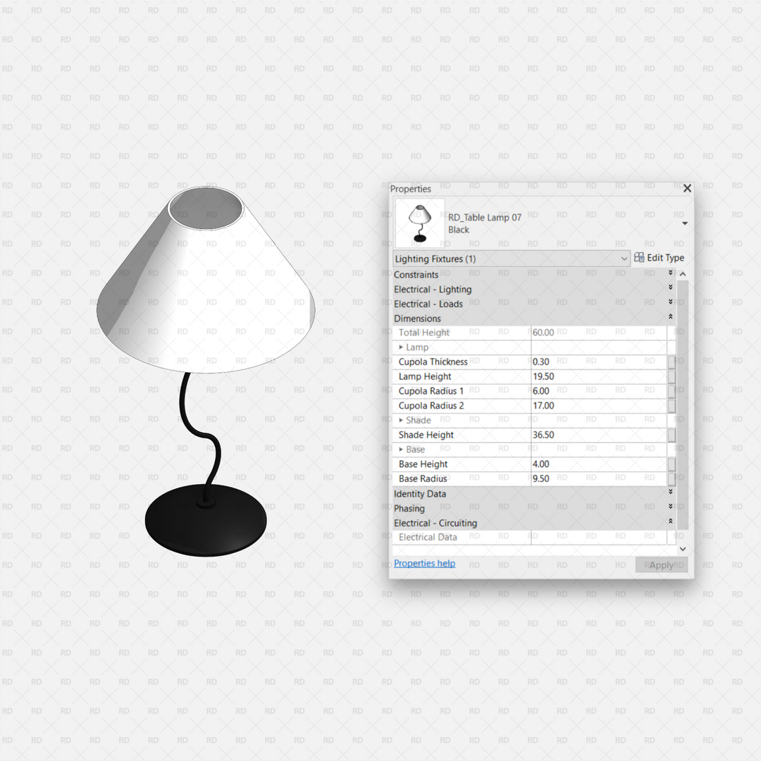 Download 21 Desk Lamps Revit Families | Lighting Fixtures | RD Studio
