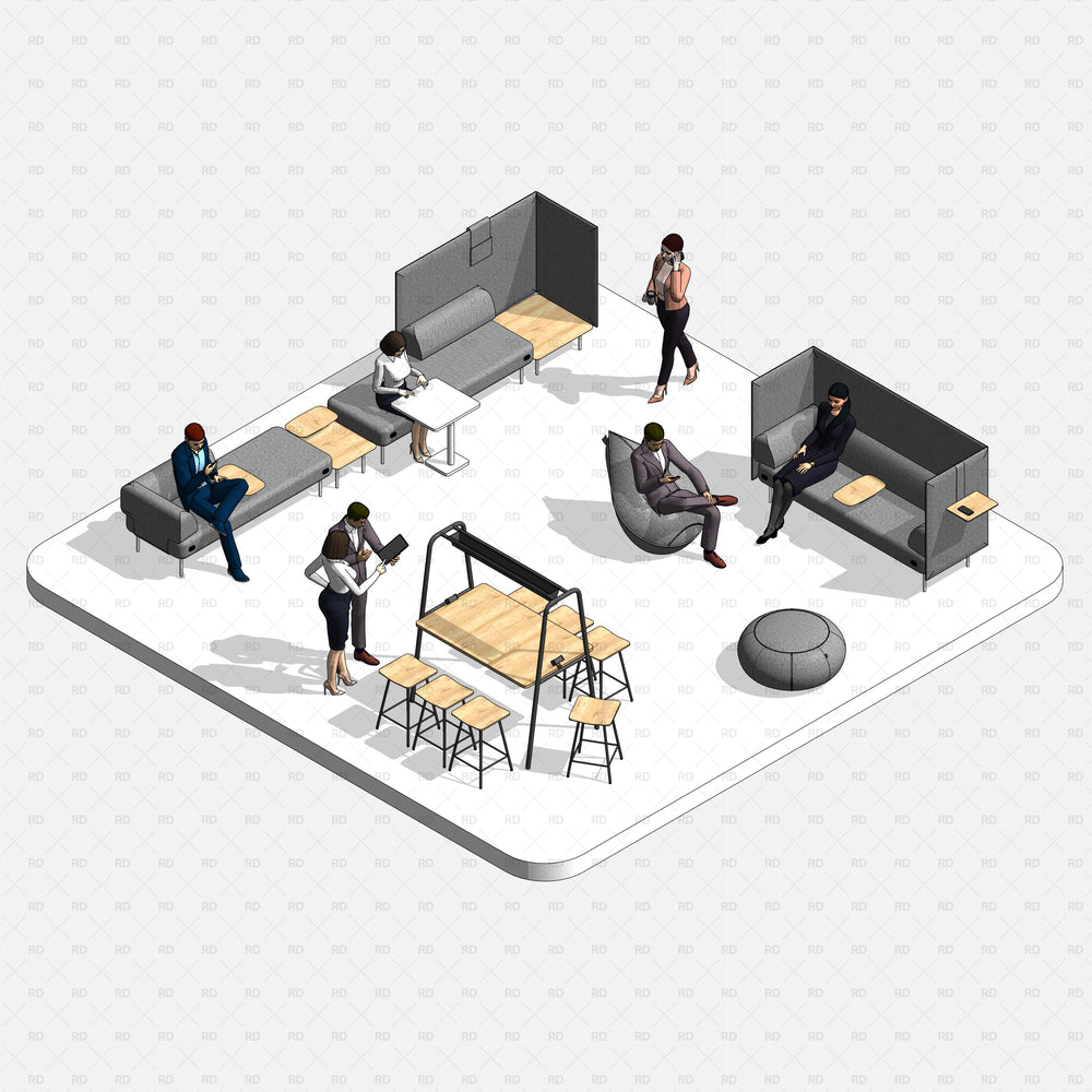 Revit Office Families & Commercial Workspace BIM Models | RD Studio