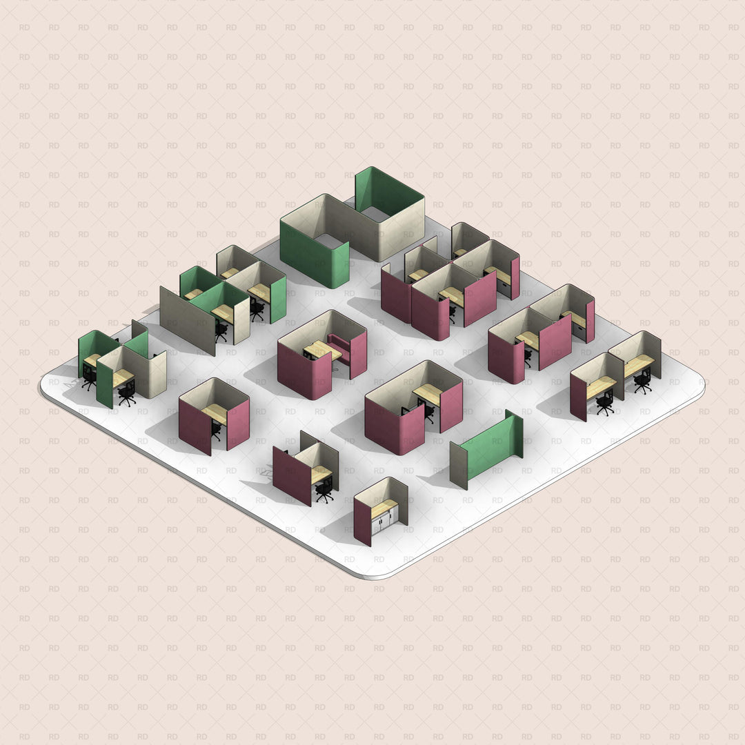 Revit Office Families & Commercial Workspace BIM Models | RD Studio