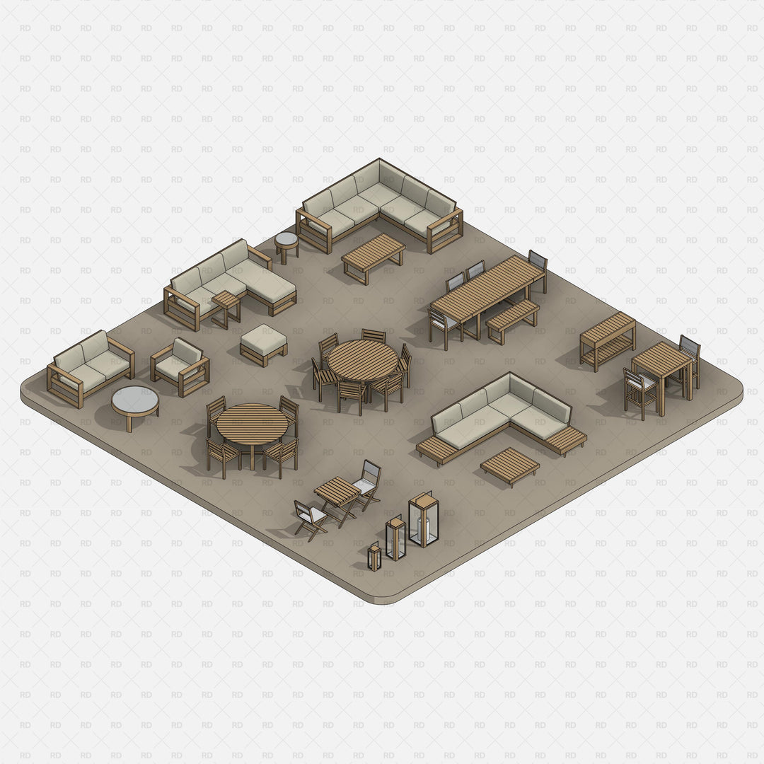 Download Revit Outdoor Furniture - Lounge and Dining