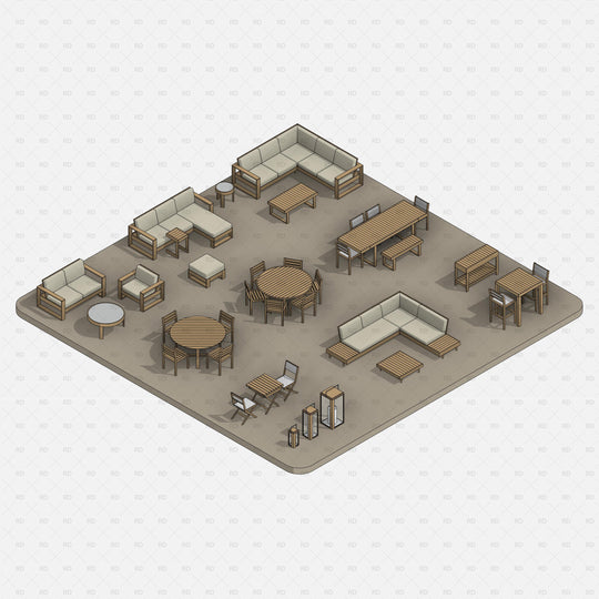 Download Revit Outdoor Furniture - Lounge and Dining