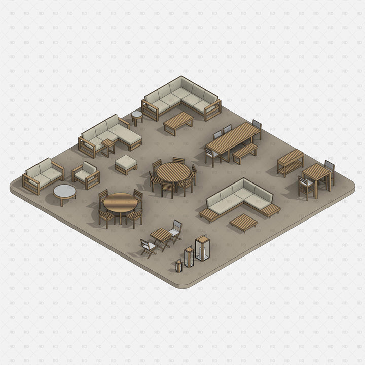 Download Revit Outdoor Furniture - Lounge and Dining