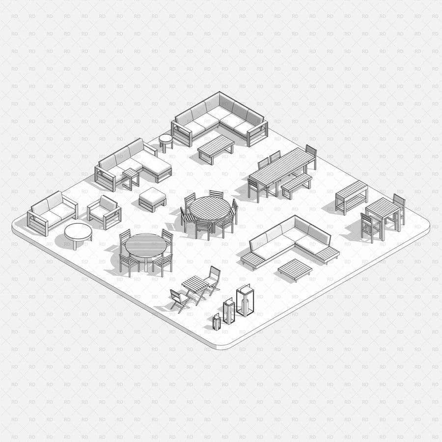 Download Revit Outdoor Furniture - Lounge and Dining