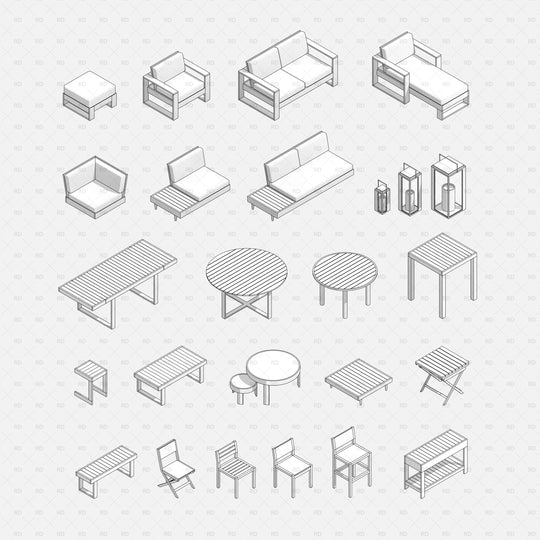 Download Revit Outdoor Furniture - Lounge and Dining