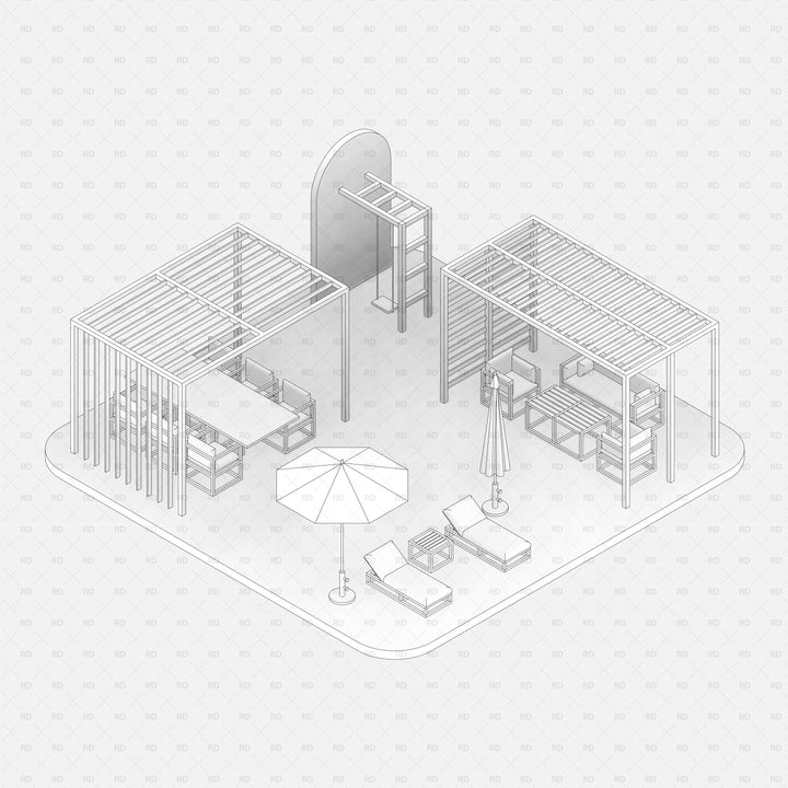 Download Parametric Outdoor Furniture Families for Revit | RD Studio