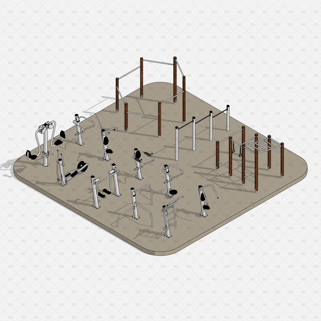 Revit Outdoor Gym Equipment | Revit Sports and Recreation