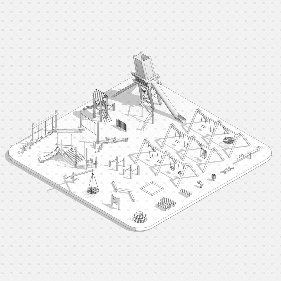 Download Revit Robinia Wooden Playground Families | RD