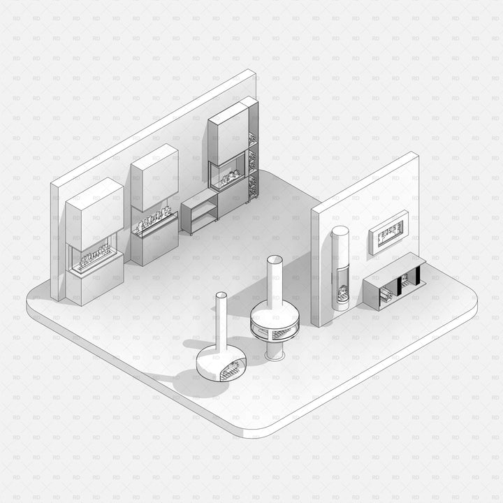Download 8 Fireplace Revit Families | Generic Model | RD Studio