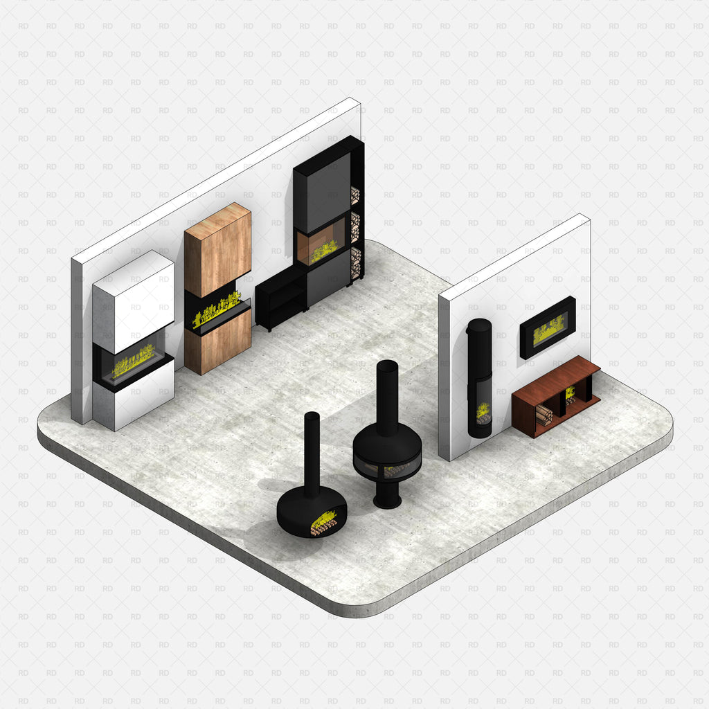 Revit Fireplace HeatnGlo Revit Families & BIM Content – BIMsmith