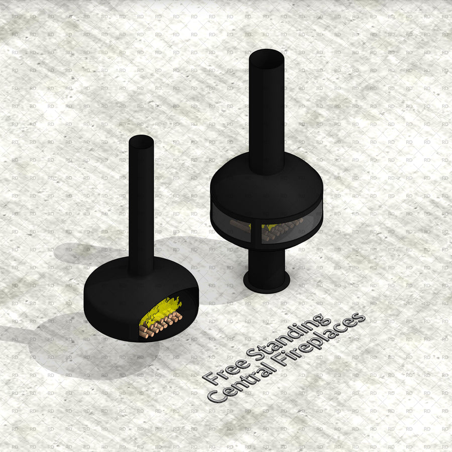 Download 8 Fireplace Revit Families | Generic Model | RD Studio