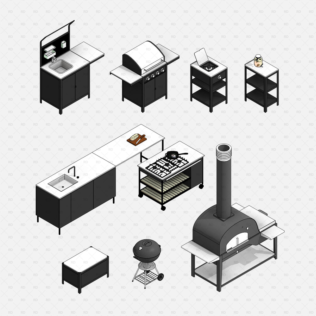 Download Revit Outdoor Kitchen | Revit Families | RD Studio
