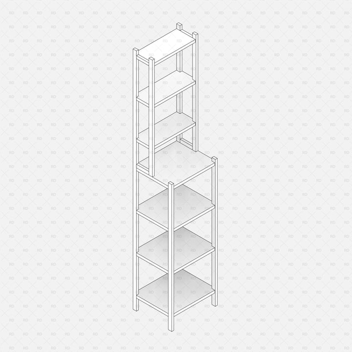Download FREE IKEA Revit Families | RÅGRUND Bamboo Shelf Unit | RD Studio