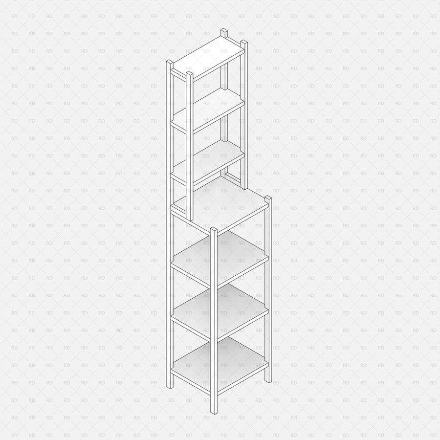Download FREE IKEA Revit Families | RÅGRUND Bamboo Shelf Unit | RD Studio