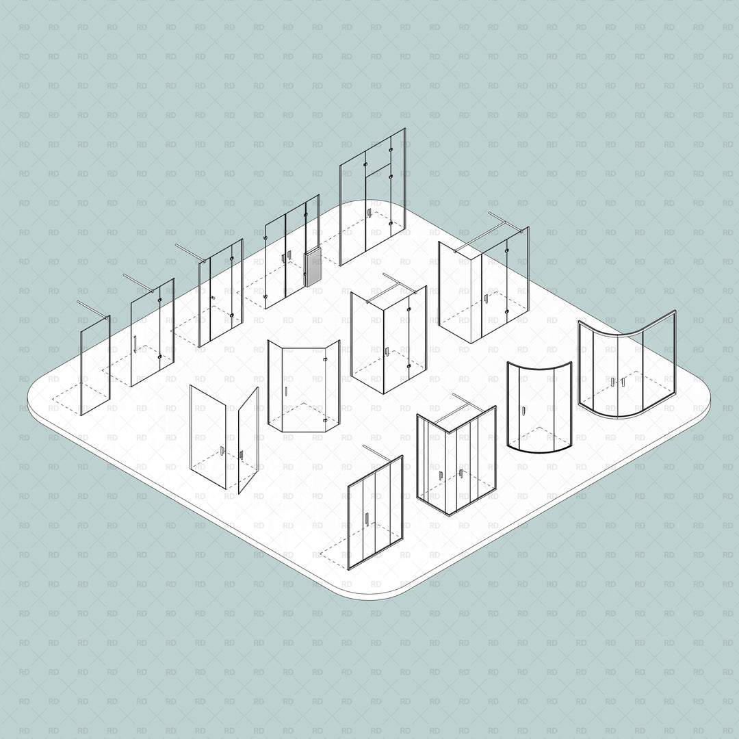 Revit Shower Enclosure Doors Families | Download | RD Studio