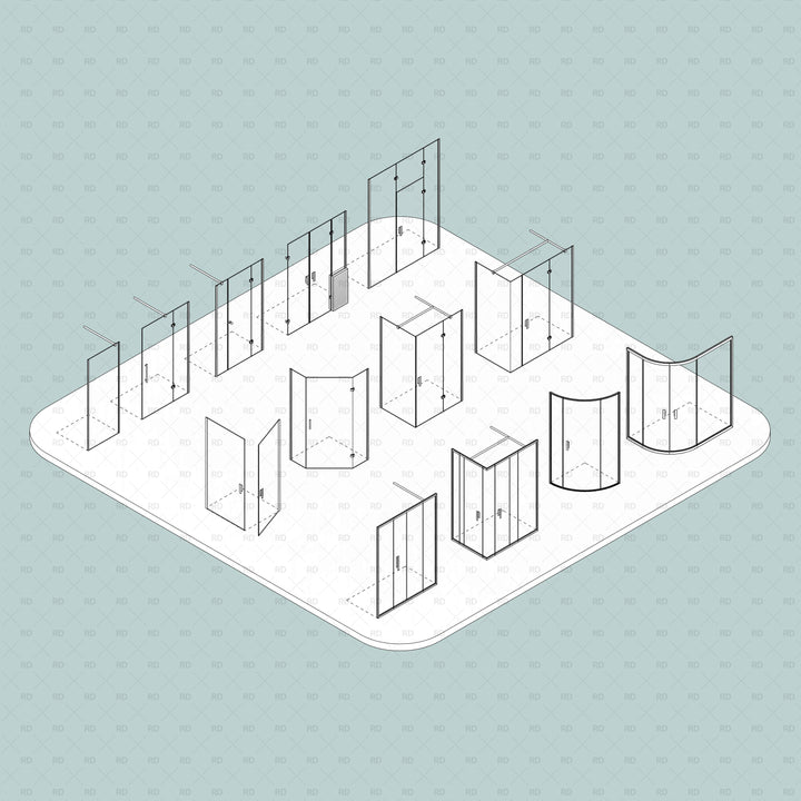 Revit Shower Enclosure Doors Families | Download | RD Studio