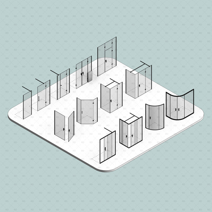 Revit Shower Enclosure Doors Families | Download | RD Studio