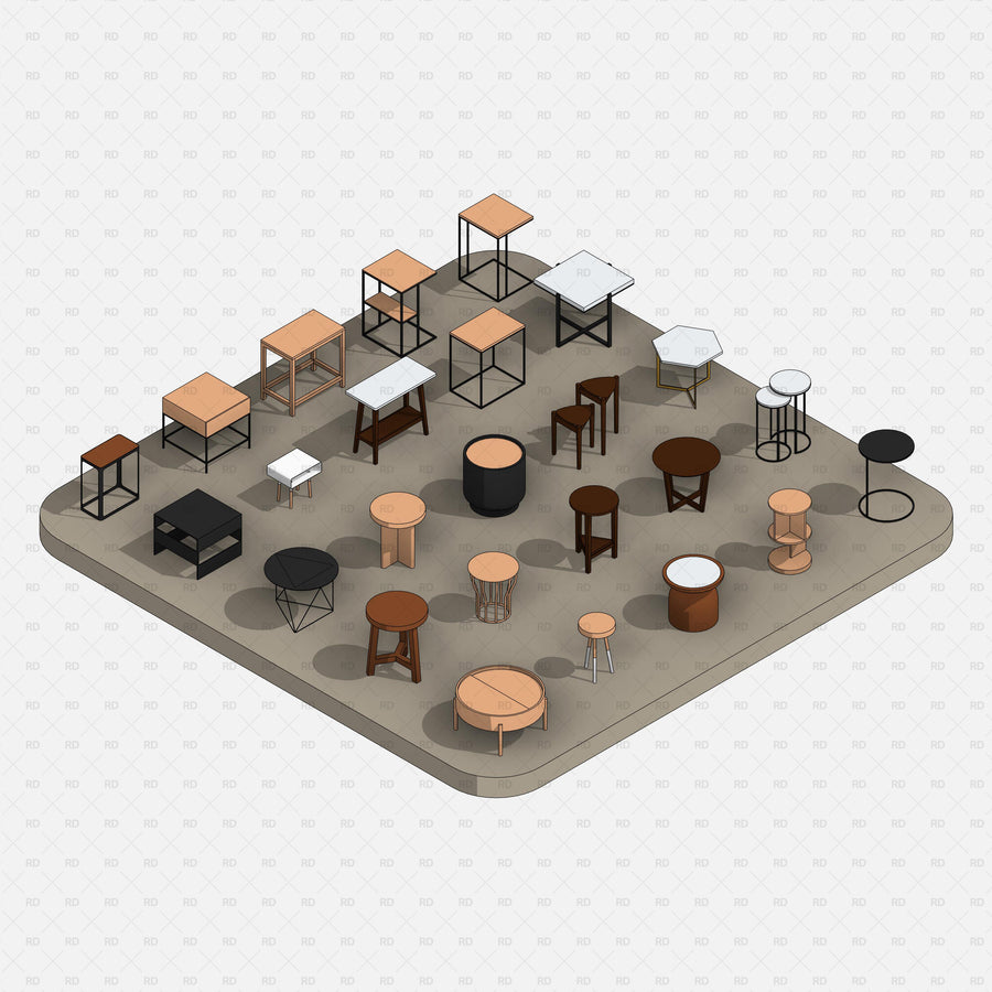 Download Parametric Side Table Revit Families | RD Studio