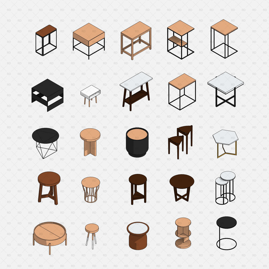 Download Parametric Side Table Revit Families | RD Studio
