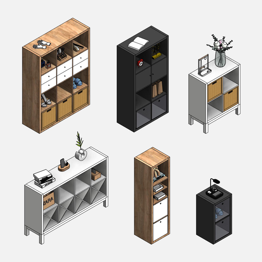 Download Revit Universal Storage System (IKEA KALLAX) | RD Studio