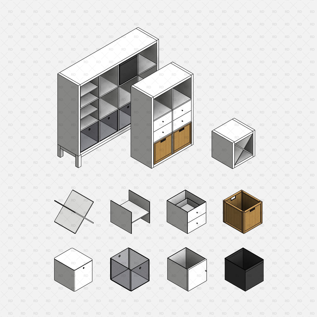 Download Revit Universal Storage System (IKEA KALLAX) | RD Studio