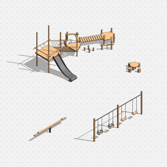 Download Revit Wooden Playground Equipment Families