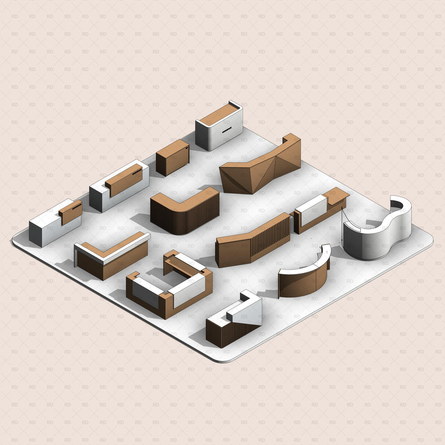 Download Parametric Revit Families - Reception Desks | Revit Dynamo