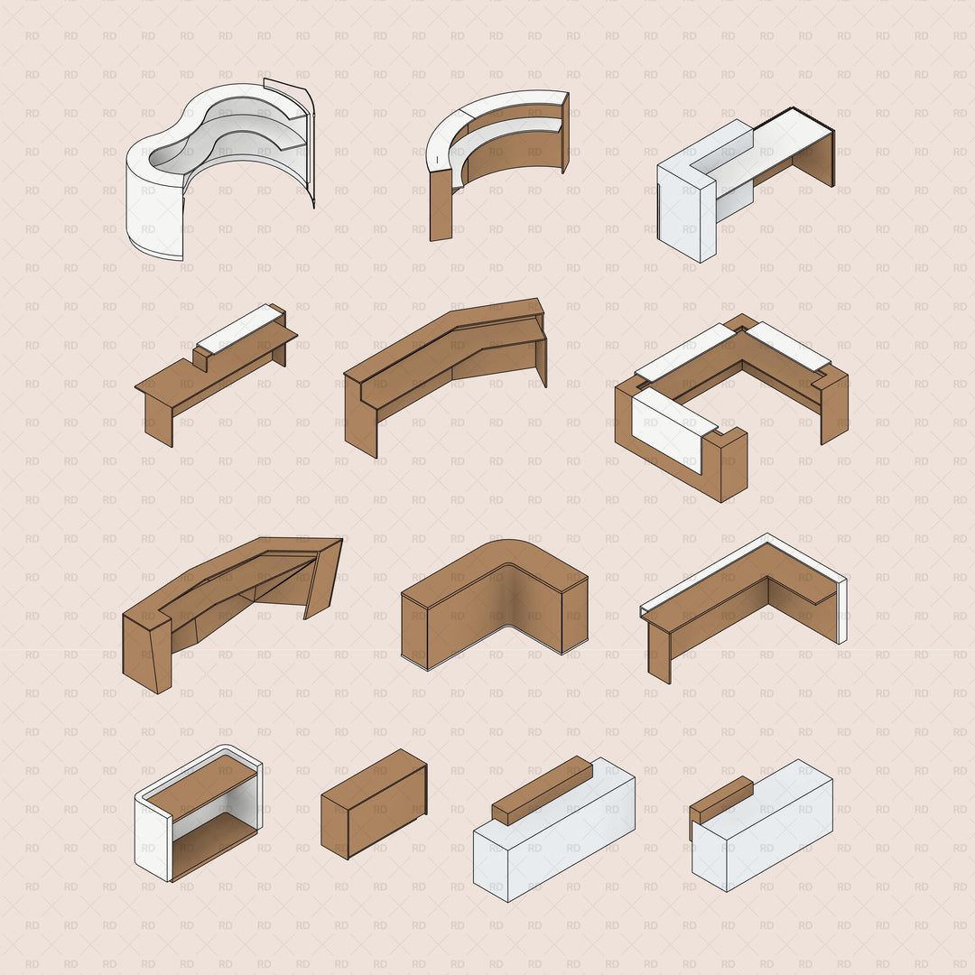 Download Parametric Revit Families - Reception Desks | Revit Dynamo
