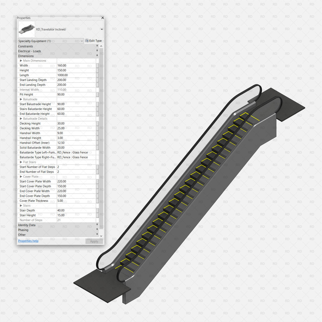 Download Escalator and Travelator Revit Families | RD Studio