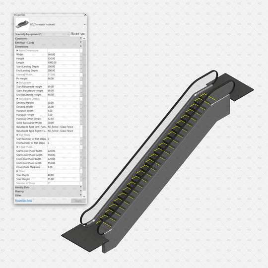 Download Escalator and Travelator Revit Families | RD Studio