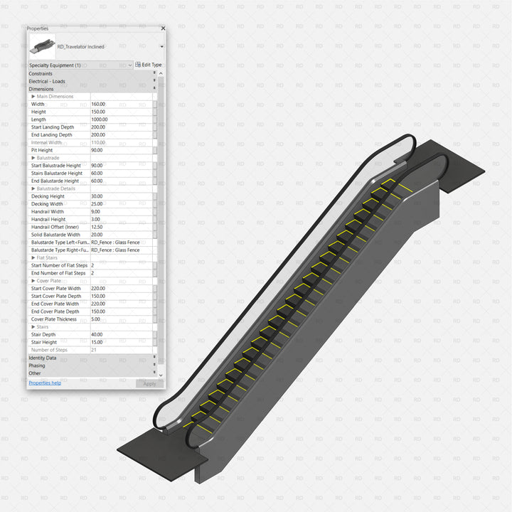 Download Escalator and Travelator Revit Families | RD Studio