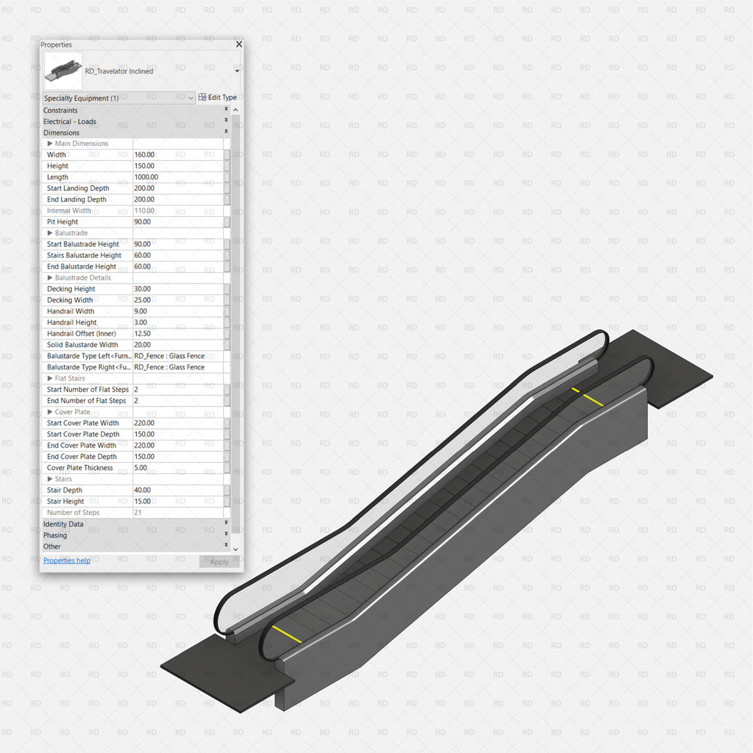 Download Escalator and Travelator Revit Families | RD Studio