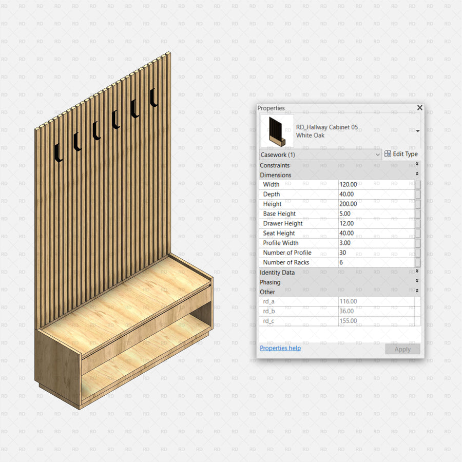 Download Entryway and Hallway Furniture Revit Families | RD Studio